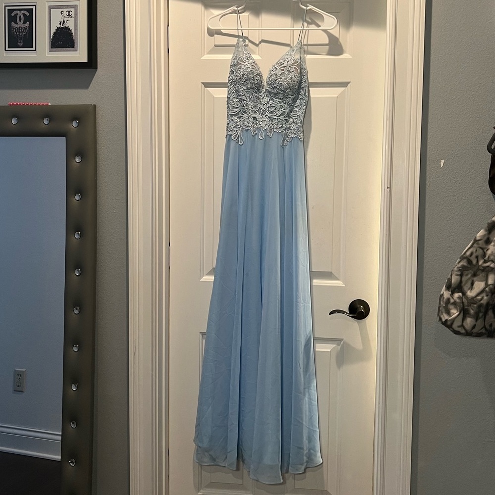 Dave And Johnny Icy Blue Prom Dress - Gem